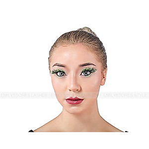 EMILYSTORES Green Fortune Teller Costume Halloween Eye Lashes For Party Looking1 Pairs