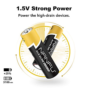 NANFU No Leakage Long Lasting AA 48 Batteries [Ultra Power] Premium LR6 Alkaline Battery 1.5v Non Rechargeable Batteries for Clocks Remotes Games Controllers Toys & Electronic Device