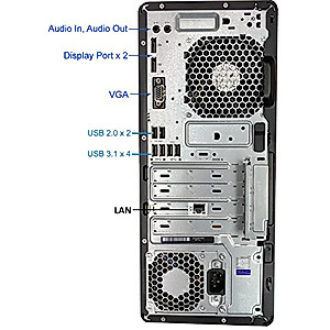 HP EliteDesk 800 G3 Tower Computer, Intel i7-6700, 32GB RAM, 256GB SSD, DisplayPort, DVD-RW, USB-Type-C, Wi-Fi, Bluetooth - Windows 10 Pro (RENEWED)