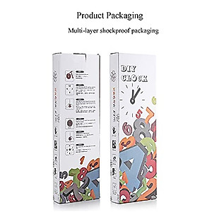 THIDARGO 3D DIY Wall Clock Arabic Numerals Clock Frameless Mirror Surface Wall Sticker Home Decor for Living Room Bedroom(Not Including Battery) Suit for (19-27 Inch, Black)