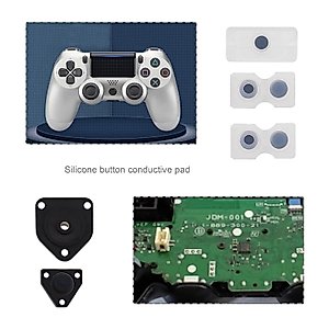Micro Traders 3 Sets Conductive Silicon Button Pads Controller Button Replacement Repair Part Compatible with Sony Playstation 4 PS4 Controller
