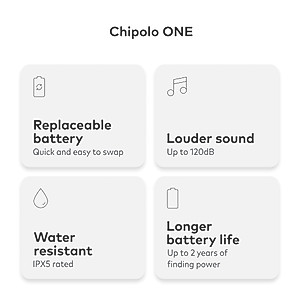 Chipolo ONE - Key Finder, Bluetooth Tracker for Keys, Backpack, Item Finder, Premium Features, Out of Range Alerts, Works with Chipolo app (iOS & Android Compatible) (2X ONE + 1x Card)