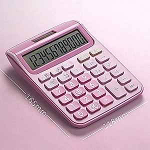 MJWDP 12 Digit Desk Calculator Large Buttons Financial Business Accounting Tool Big Buttons Battery and Solar Power