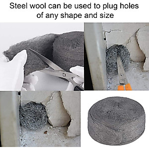 Steel Wool for Mice Control - |15FT (150G)| - Steel Wool 0000 Fill Fabric Fine Wire Wool to Keep Annoying Animals away from Holes Wall Cracks Vents