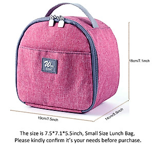 KEAIDUO Small Lunch Bag for Women Men Mini Insulated Lunch Box Portable Cooler Bag Reusable Snack Bag Adult Lunch Pail Petty Food Containers Red