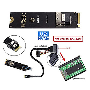 xiwai NGFF M-Key NVME to SFF-8654 Slimline SAS Card Adapter and U.2 U2 SFF-8639 NVME PCIe SSD Cable for Mainboard SSD