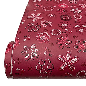 Yifely Vintage Red Self-Adhesive Shelf Liner Decorative Old Dresser Drawers Storage Boxes Cabinets 17.7 Inch by 9.8 Feet