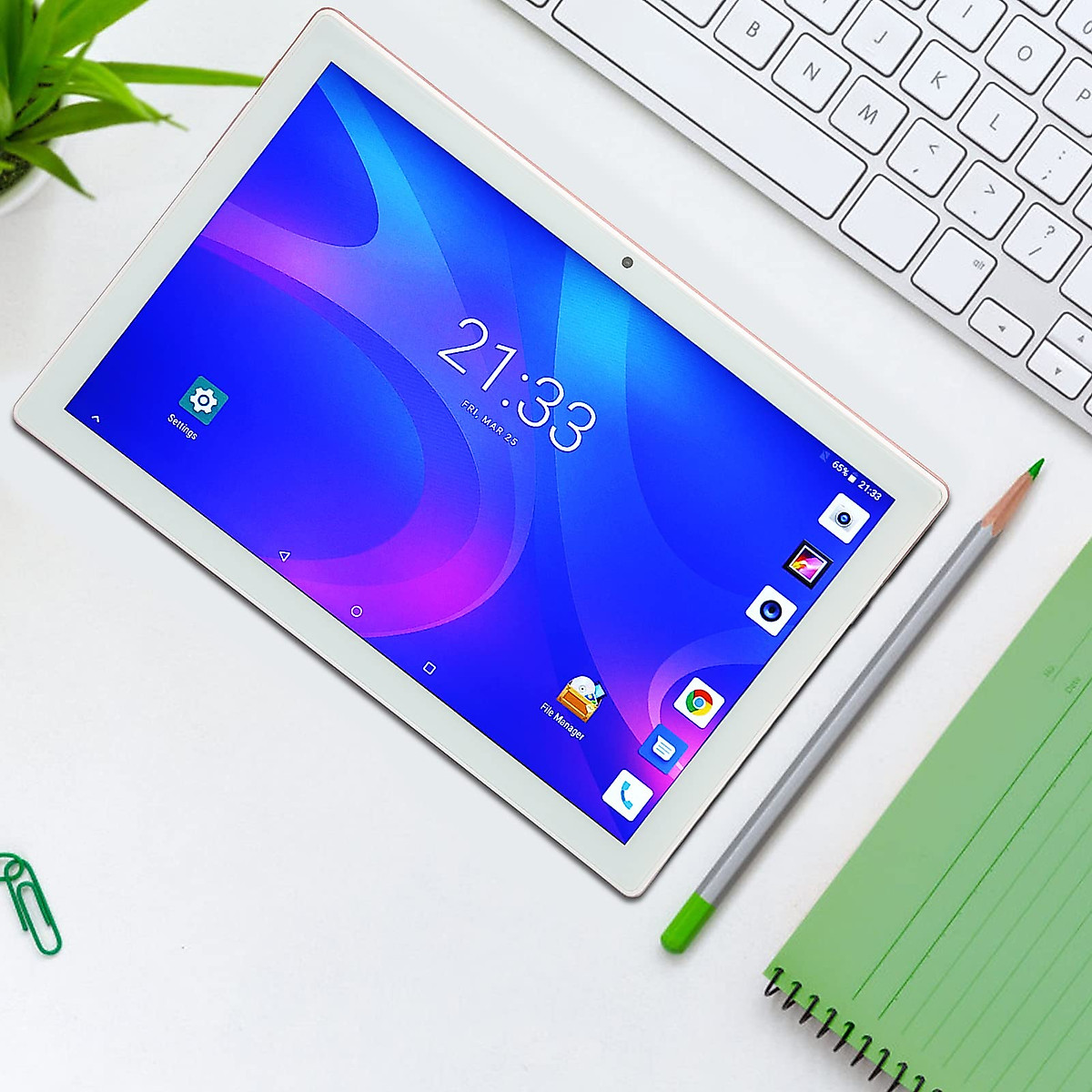 10 Inch HD IPS Tablet, 2.4G 5G WiFi Tablet PC, 8GB RAM 256GB ROM Office Tablet, Front 8MP Rear 13MP, Octa Core CPU, 8800mAh Lasting Battery (US Plug)