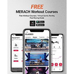 MERACH Water Magnetic Rowing Machine, Bluetooth Rower Machine with App Compatible and Dual Slide Rail, 350LB Max Weight, 16 Levels of Auto Resistance Feature, Rowing Machines for Home Use, R06