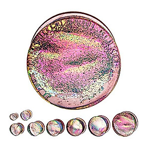 Pierced Owl Purple Multicolor Sparkling Swirl Single Flared Glass Plugs, Sold as a Pair (14mm (9/16"))