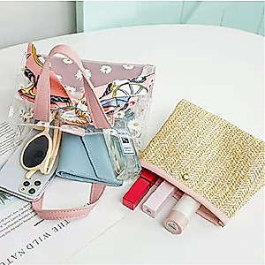ZMNSZBD TPU women's transparent wallet, cute portable cross body clear wallet Stadium approved