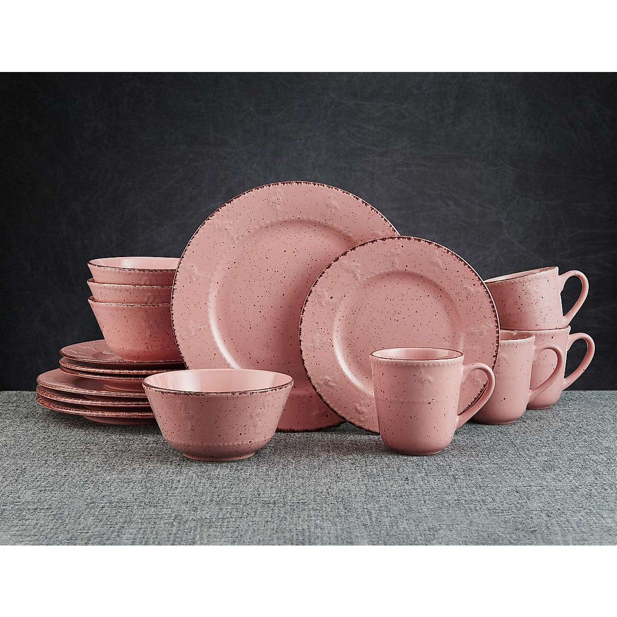 Pfaltzgraff Pink Flamingo 16 Piece Dinnerware Set, Service For 4, Pink