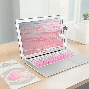 Allinside Pink Ombre Keyboard Cover Skin for MacBook Pro 13" 15" 17" (2015 or Older Version), MacBook Air 13" A1369/A1466, Older iMac Wireless Keyboard MC184LL/B