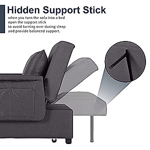 SAMERY Convertible Chair Bed 3-in-1, Sleeper Chair Bed Pull Out Sleeper Chair Bed Modern Sofa Bed Adjustable Backrest Sleeper Couch Bed for Living Room/Small Apartment (Grey 3-in-1)