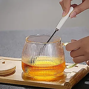 15 Oz Glass Coffee Mugs Set of 2,Glass Coffee Cups with Lids and Spoon,Clear Coffee Mug for Hot Beverages and Cold,Ice Coffee,Tea,Cereal, Milk,Cappuccino,Latte,Dishwasher and Microwave Safe.