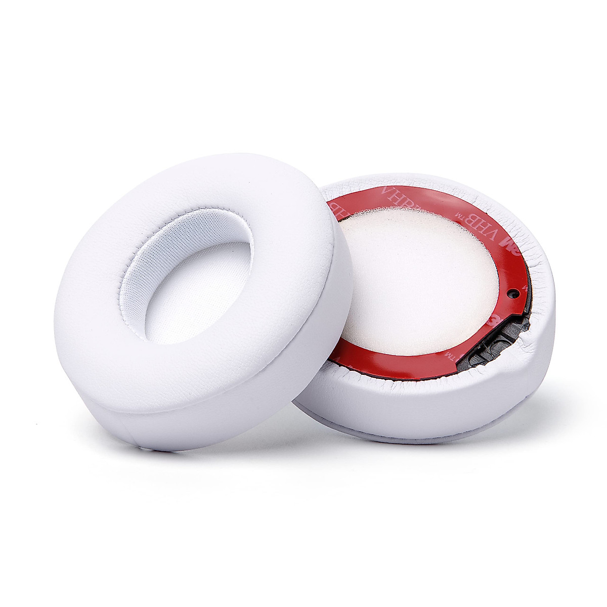 Wicked Cushions Replacement Ear Pads for Beats Solo 3 Wireless On Ear Headphones - Also fits Beats Solo 2 Wireless, Enhanced Noise Cancellation, Improved Comfort, Industrial Adhesive | White