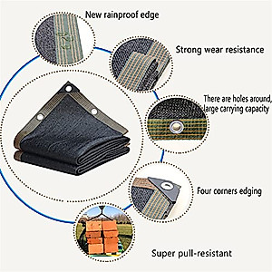 WYYZH Outdoor Patio Sun Shade Sail Gazebo Shade Net Encryption Thickened Rectangle Garden Sunshade Net Anti-UV Sun Shelter Awning (Color : Black, Size : 5x6m)