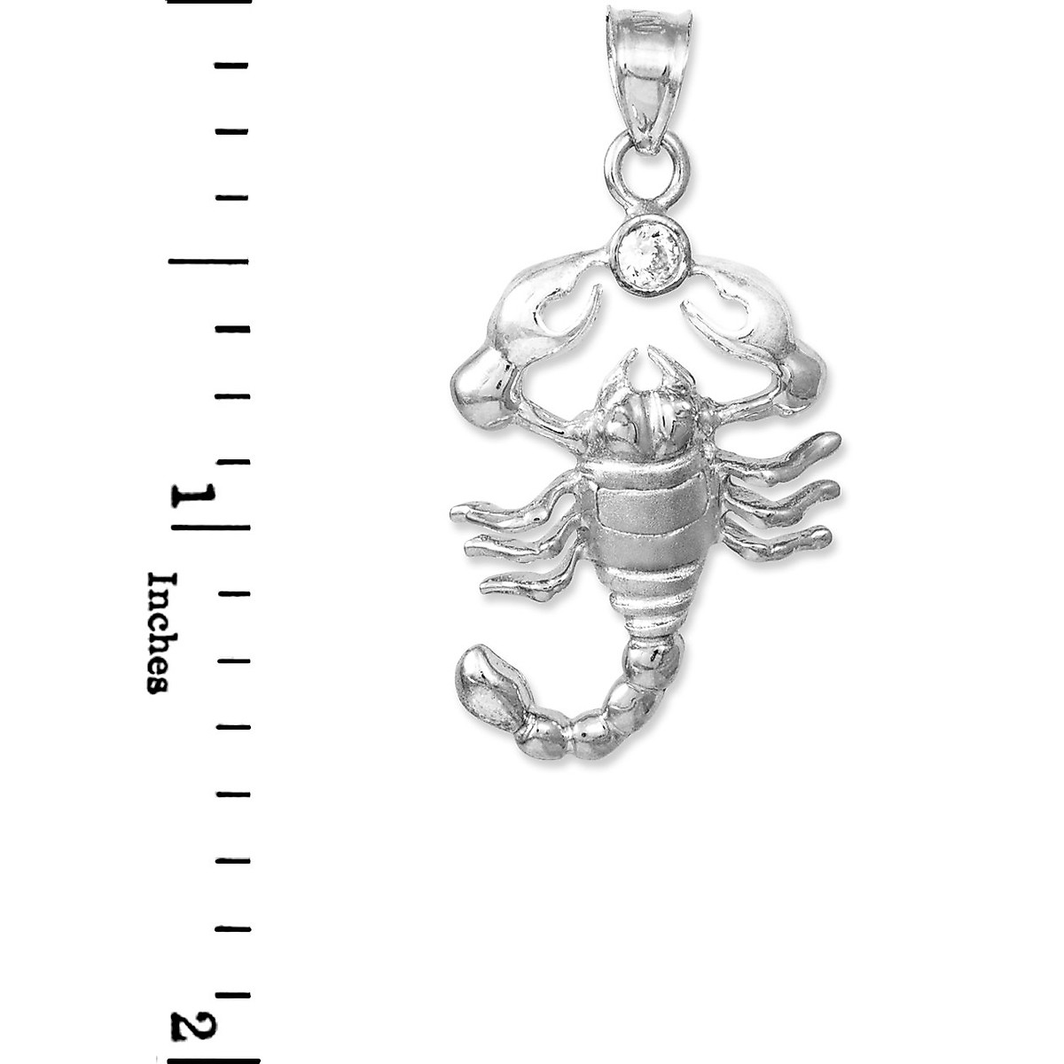 Sterling Silver Solitaire Scorpion Pendant