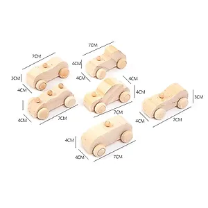 JALEOOUTLET - Wood DIY Cars Toys Wooden Crafts for Paint Art 6 Set Home Activities Easy Family Time Painting Craft Students Make Your Own Race Cart