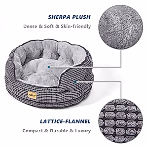 Jiupety Dog Beds for Small Medium Dogs,Washable Cat Beds for Indoor Cats,Small Dog Bed with Side for Puppy and Kitten,Large Soft Pet Bed Warm. 30lbs 25" Gray Black