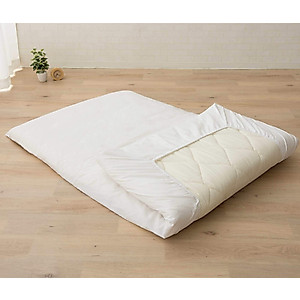EMOOR Japanese Futon Mattress CLASSE & Fitted Sheet PRESSO Queen Made in Japan, Cotton (White) Foldable Floor Sleeping Bed Tatami Mat