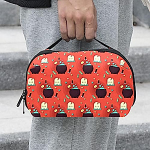 Travel Cord Organizer, Tech Organizer, Electronics Organizer, Cable Organizer Bag, Halloween Cartoon Red