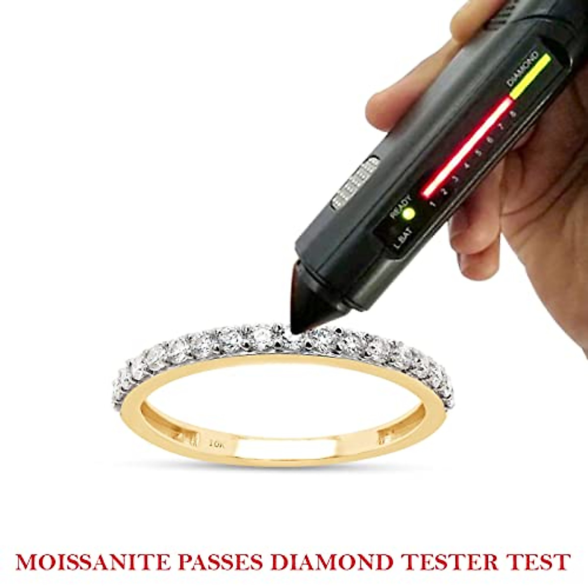 SAVEARTH DIAMONDS 0.40 ct. t.w Round Cut Lab Created Moissanite Diamond Eternity Wedding Band Bridal Ring For Women In 10K Solid Yellow Gold (VVS1 Clarity, 0.40 Cttw)-8