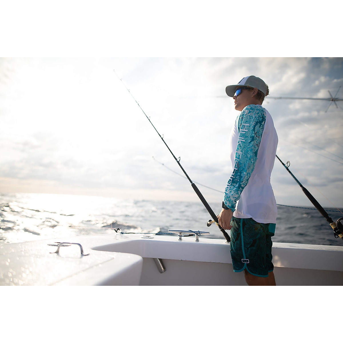 Huk Men's Kryptek Double Header Vented Long Sleeve Shirt | Long Sleeve Performance Fishing Shirt With +30 UPF Sun Protection, Kryptek Obskura Shallows, 2X-Large