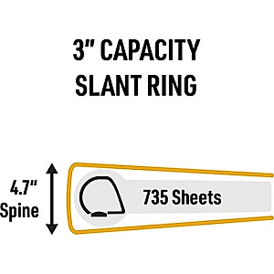 Avery UltraDuty SDS Binder with Chain, Durable Poly Binder, 3" Slant Rings, Holds 735 Sheets (77713)