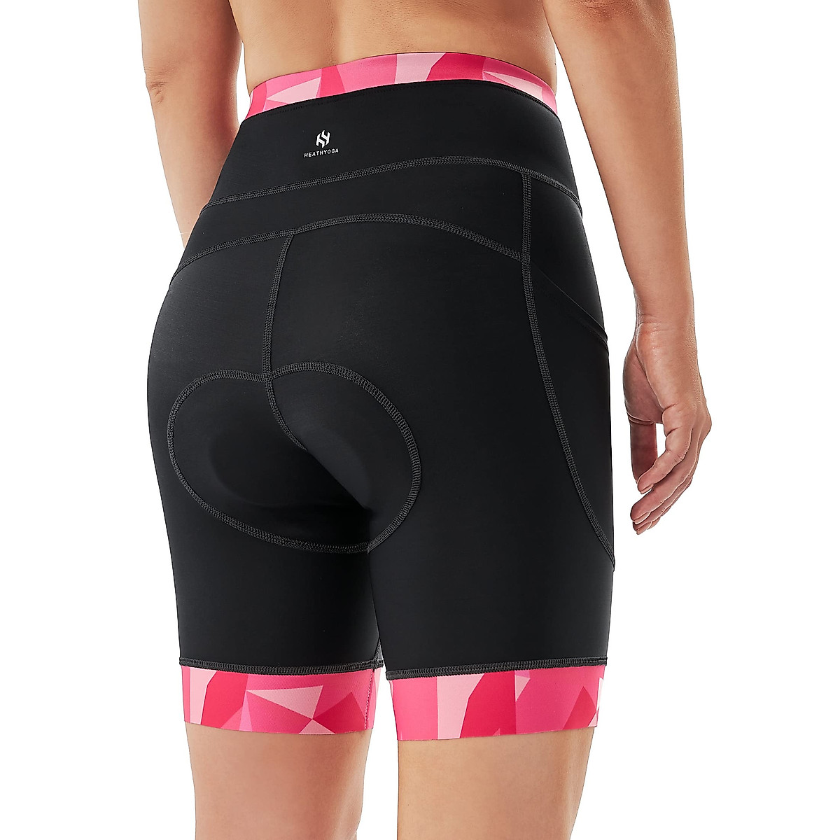 Heathyoga 4D Padded Bike Shorts Women Cycling Shorts with Padding Biker Biking Bicycle Shorts with Pockets for Women