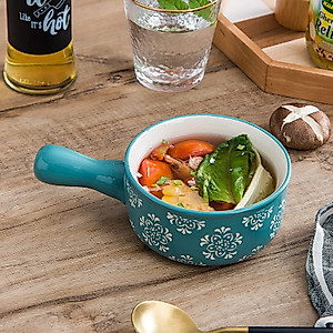 Original Heart Soup Bowls Ceramic Onion Soup Crocks, 17 Ounce Soup Bowls With Handles, Soup Crocks, Soup Bowls Oven Safe, Stackable, Nonstick, 4pcs, for kitchen