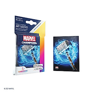 Gamegenic Marvel Champions The Card Game Official Captain America Art Sleeves | Pack of 50 Art Sleeves and 1 Clear Sleeve | Card Game Holder | Use with TCG and LCG Games | Made by Fantasy Flight Games