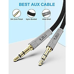 1mii Audio Cable 3.5mm Male to Male, (6.5ft) Nylon Braided Auxiliary Aux Cord, Audiophile Level Hi-Fi Sound for Car/Home Stereos, Speakers and Audio Device with 3.5 mm Aux Port