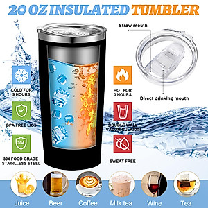 Skylety Set of 5 Retirement Gifts for Men 20 oz Stainless Steel Tumbler Retirement Sign Adjustable Hat Cap Funny Retirement Socks Enjoy the Next Chapter Keychain with Gift Box for Coworker Officer Dad