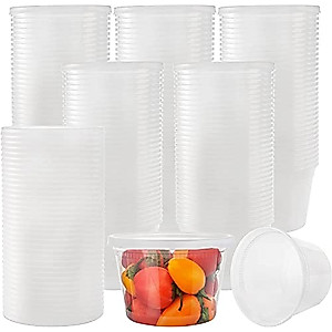 Lawei 70 Pack Plastic Deli Food Containers with Lids - 16 Oz Food Storage Containers Freezer Deli Cups for Soup, Party Supplies, Meal Prep and Portion Control