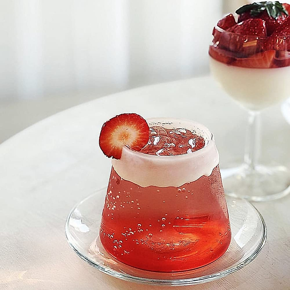 Renococo 3 Pcs Clear Glass Cups,9 Oz Conical Beer Glasses,Drinking Glasses,Drinking Tumblers,Cocktail Glass,Glass Bar Tumblers,Whiskey Glass,Milk Cup,Tea Cup,Wine Glass,Water Glasses,Juice Glasses