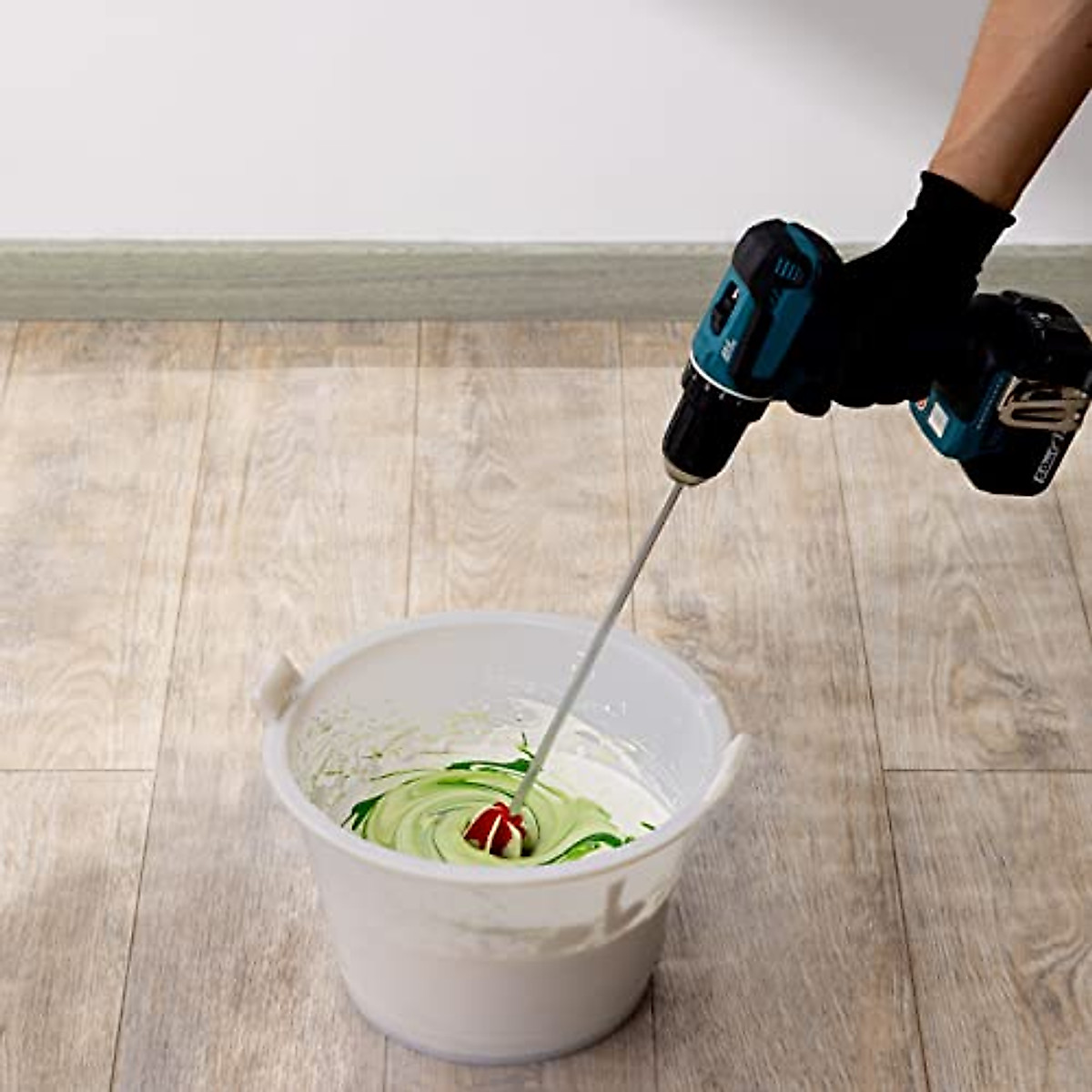 Navaris Epoxy Mixer for Drill - 5 Gallon Paint and Epoxy Resin Mixing Attachment - 14" Stirrer Paddle for Drills - Includes 3 Silicone Stir Sticks