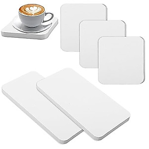 5PCS Water Absorbent Diatomite Coasters, Diatomaceous Earth Coaster Instant Dry Sink Organizer Water Absorbing Stone Tray for Sink, for Bathroom Kitchen Sink Countertop(White)