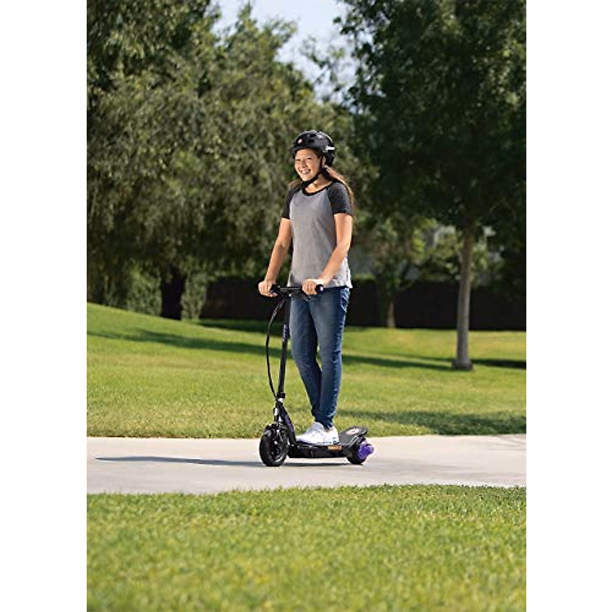Razor 13111261 E100 Electric Scooter (Pink) & Power Core E100 Electric Scooter for Kids Ages 8+ - 100w Hub Motor, 8" Pneumatic Tire, Up to 11 mph and 60 min Ride Time, for Riders up to 120 lbs