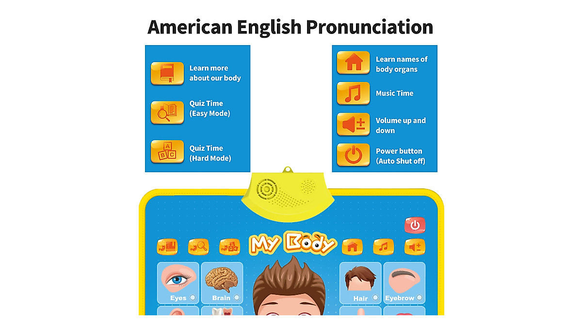 JOYLEARN My Body Educational Poster for Kids - Learn Body Parts & Organs