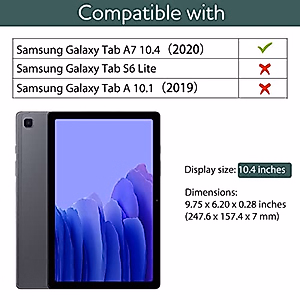 SURITCH Case for Samsung Galaxy Tab A7 10.4" (SM-T500/T505/T507), [Built in Screen Protector][Auto Sleep/Wake] Lightweight Leather Case Full Body Smart Cover with Magnetic Trifold Stand-Midnight Green