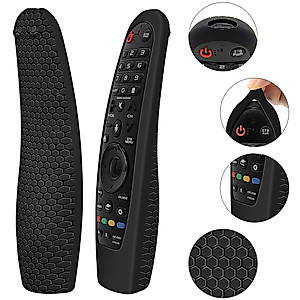 Silicone Protective Case for LG AN-MR20GA / AN-MR19BA / AN-MR18BA / AN-MR650A / AN-MR600 Remote Control [Anti-Lost] Anti Slip LG Magic Remote AKB75855501 Cover Skin Sleeve Protector (Black)