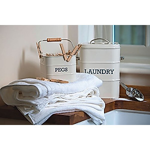 KitchenCraft Living Nostalgia LNLAUNDRYCRE 3 kg Metal Laundry Powder Tin, 19 x 16 x 27 cm - Antique Cream