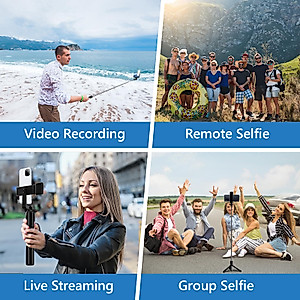 Selfie Stick, 40 in Retractable Phone Tripod with Wireless Remote Control & Light, Portable Selfie Stick Tripod for Photograph, Live Streaming, Video Recording, Compatible with All Cellphones