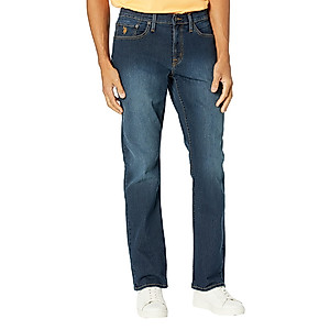 U.S. POLO ASSN. (3008 Stretch Slim Straight Five-Pocket Denim Jeans - Jeans for Women - Zip Fly Button Blue 32 30