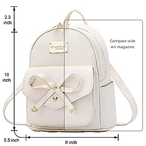 I IHAYNER Girls Bowknot Cute Leather Backpack Mini Backpack Purse for Women