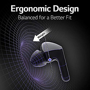 LG Tone Free HBS-FN4 - True Wireless Bluetooth Earbuds with Hi-Fi Sound Solution by Meridian Audio, Dual Microphones in Each Earbud, and IPX4 Water Resistance - Black (Renewed)