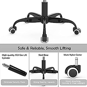 Home Office Desk Chairs, Ergonomic Office Chairs with Flip-up Armrests, Computer Desk Chairs with Lumbar Support, Office Desk Chairs with Rocking Function, Black