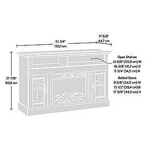 Sauder Barrister Lane Media Fireplace, for TVs up to 60", Salt Oak finish