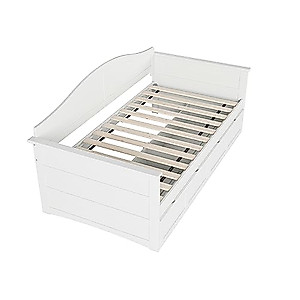 Acadia Twin Wood Daybed with Set of 2 Drawers in White